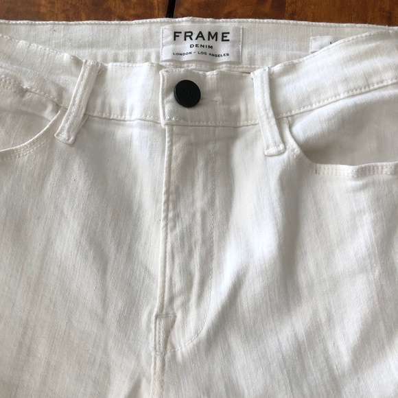 Frame Denim | Jeans | Frame Denim Jeans Le High Skinny Distressed White ...